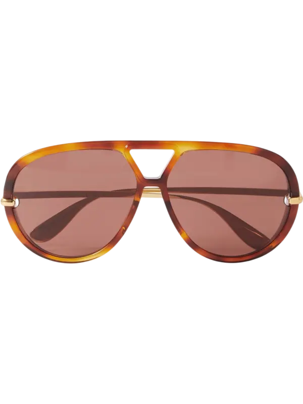 Bottega Veneta Drop Oversized Aviator Sunglasses - Tortoiseshell