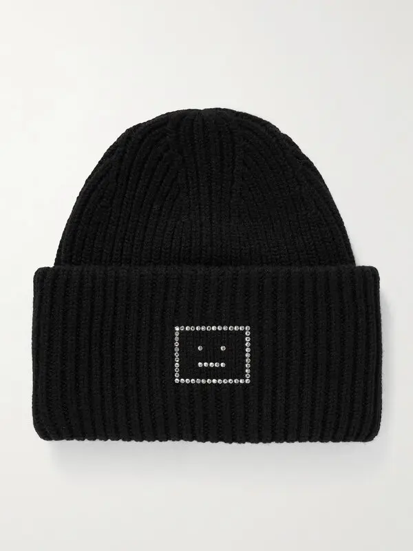 ? % authentic. Like New. With TAG. 
Acne Black Ribbed Knit Beanie Acne Studios Black Rib Knit Beanie Acne Studios main image 2