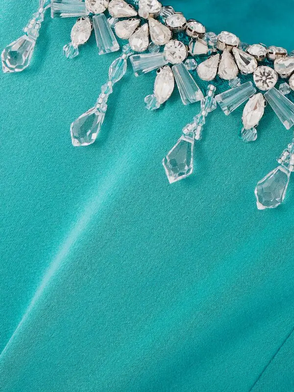 Sabina Bilenko Strapless Cutout Crystal-embellished Satin Gown