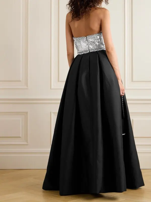 Sabina Bilenko Crystal-embellished Sequined Gown
