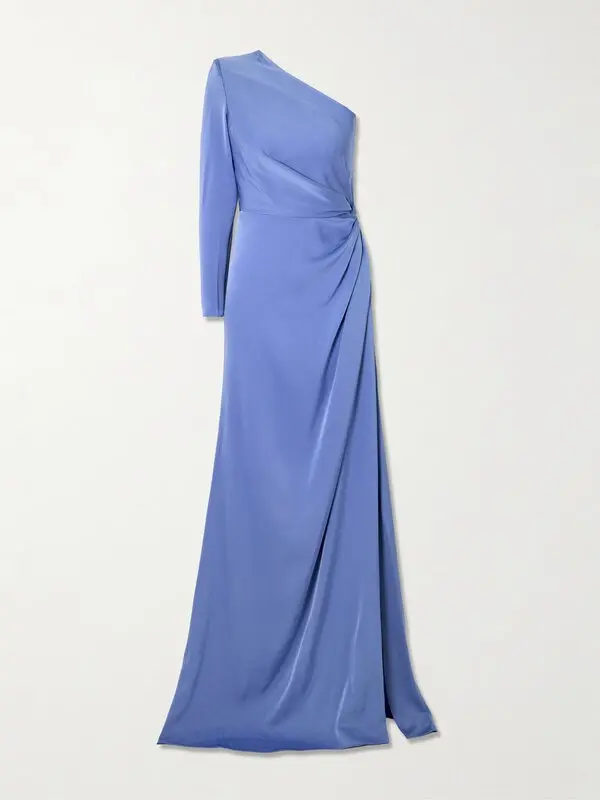 Alex Perry One-shoulder Gathered Gown