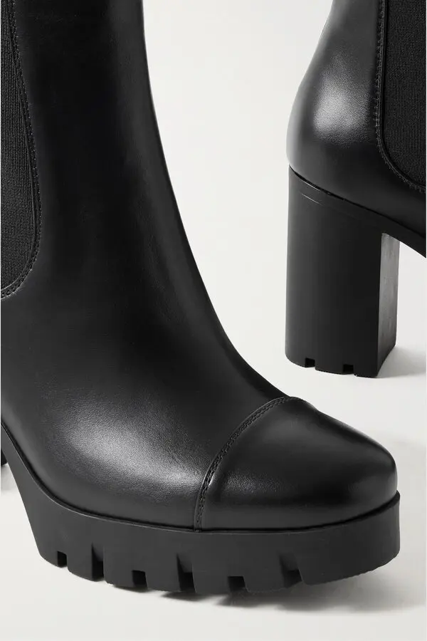 GIUSEPPE ZANOTTI Leather Platform Chelsea Boots