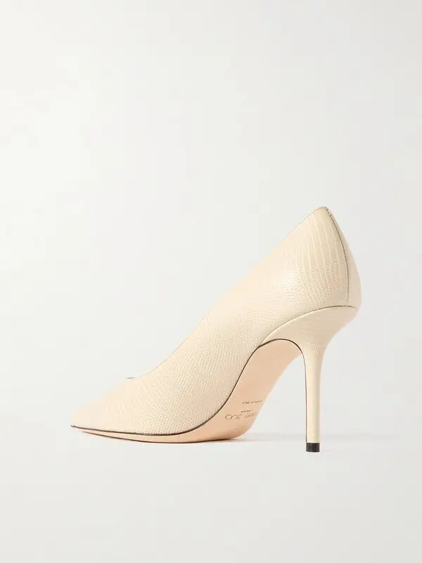 JIMMY CHOO Love 85 Lizard-effect Leather Point-toe Pumps