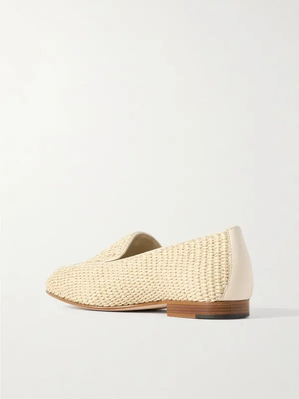 Manolo Blahnik Pitakara Raffia Loafers - Neutrals