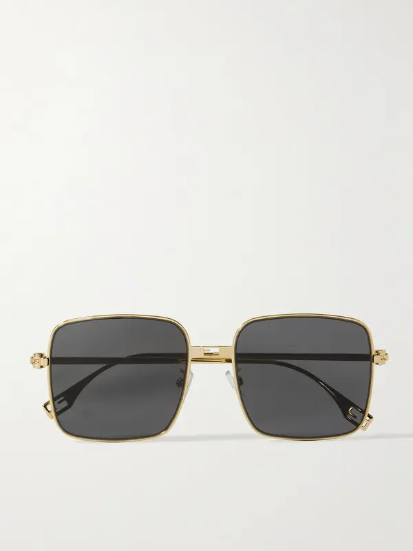 Fendi Baguette Square-frame Sunglasses - Gold