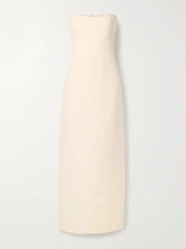 Gabriela Hearst Opus Strapless Maxi Dress - Neutrals
