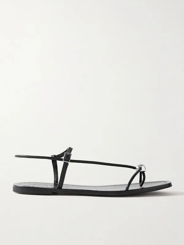 LOEFFLER RANDALL Lara Embellished Leather Sandals - Black