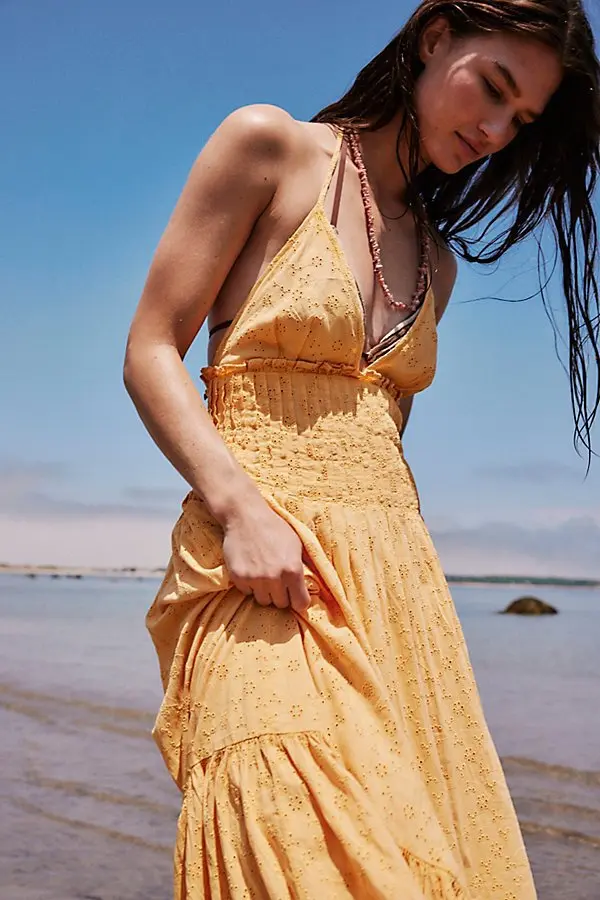 Free People Pintuck Paradise Maxi Dress In Golden Glow - 70% Off |  Editorialist
