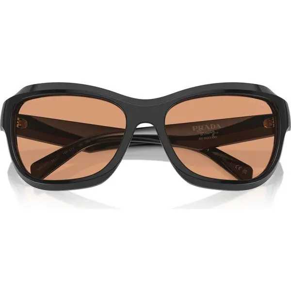 Prada 62mm Oversized Butterfly Sunglasses - Black