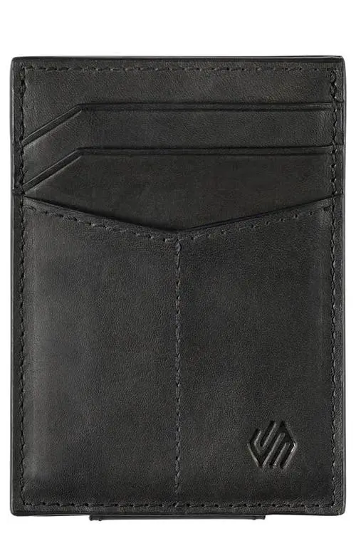 Johnston & Murphy Rhodes Leather Money Clip Card Case - Black