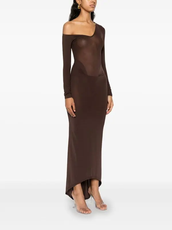 laquan smith brown dress Asymmetric Semi-Sheer In - 54% Off back slit with hook ethical-fashion Prom Dresses Macys Girls Color:Black and White