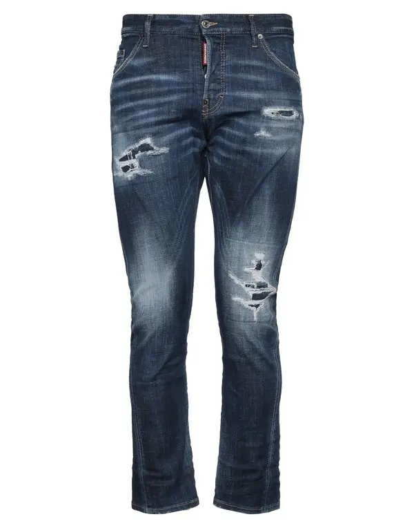 Dsquared2 Cotton Elastane Cow Leather Jeans