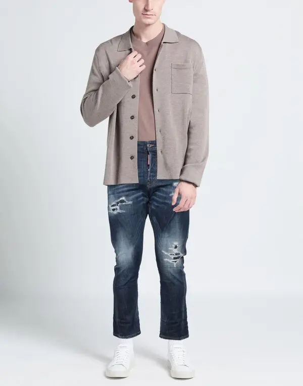 Dsquared2 Cotton Elastane Cow Leather Jeans