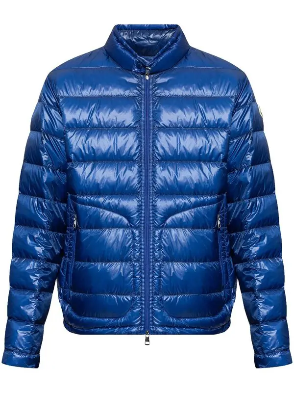 Moncler Metallic Finish Down Jacket - Blue