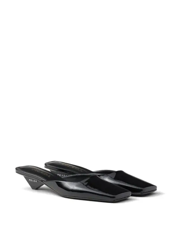 Prada 35mm Patent Leather Mules - Black | Editorialist