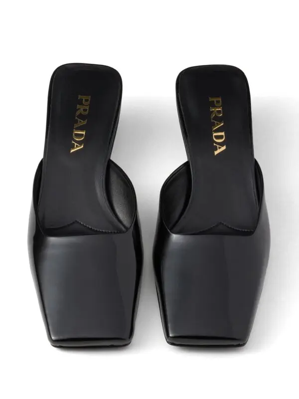 Prada 35mm Patent Leather Mules - Black | Editorialist