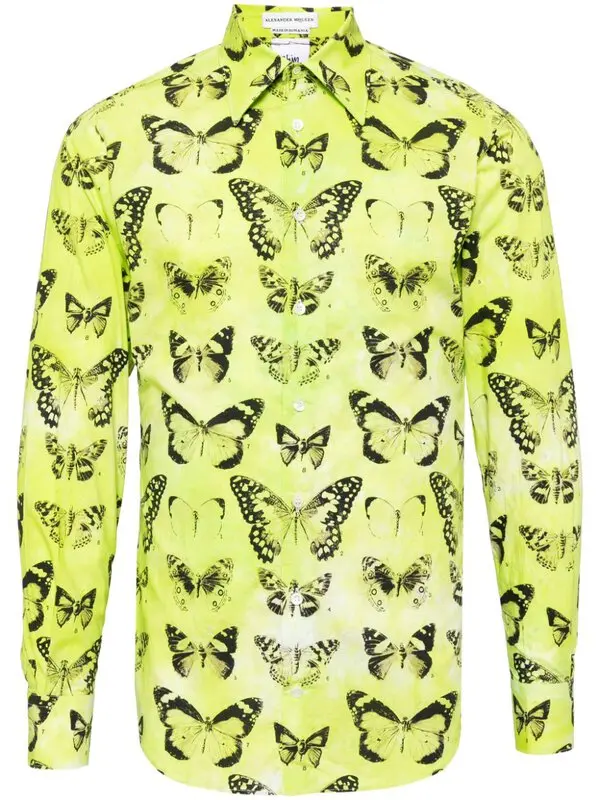 STAIN SHADE Butterfly Print Cotton Shirt