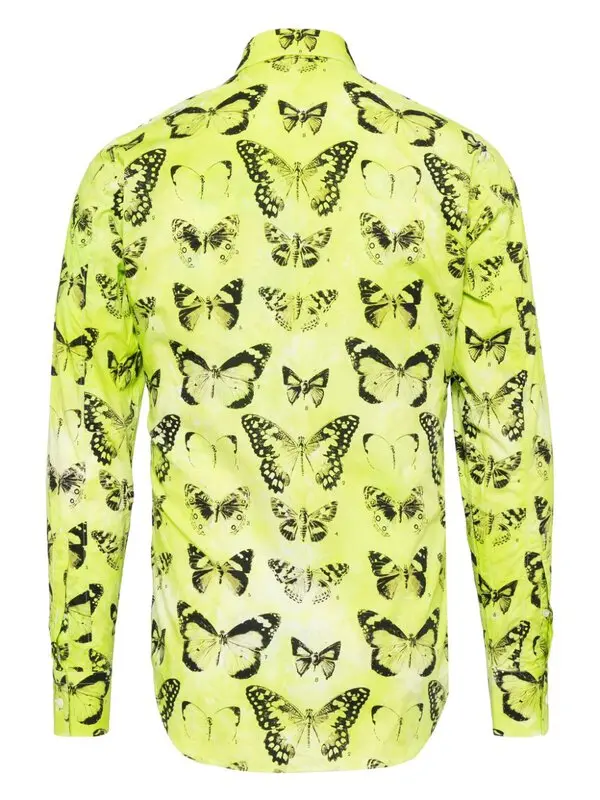 STAIN SHADE Butterfly Print Cotton Shirt