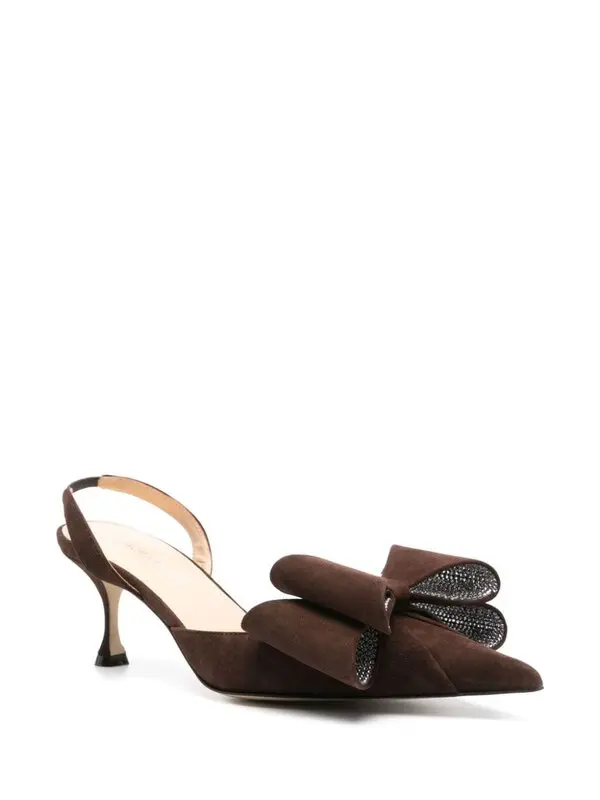 Mach & Mach 65mm Bow-embellished Pumps - Brown