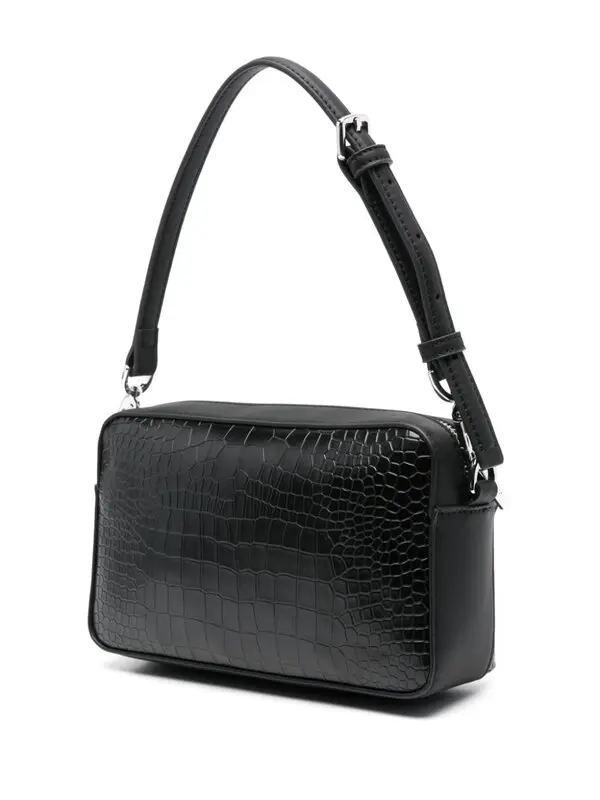 Calvin Klein Embossed Crocodile-effect Logo Plaque Shoulder Bag