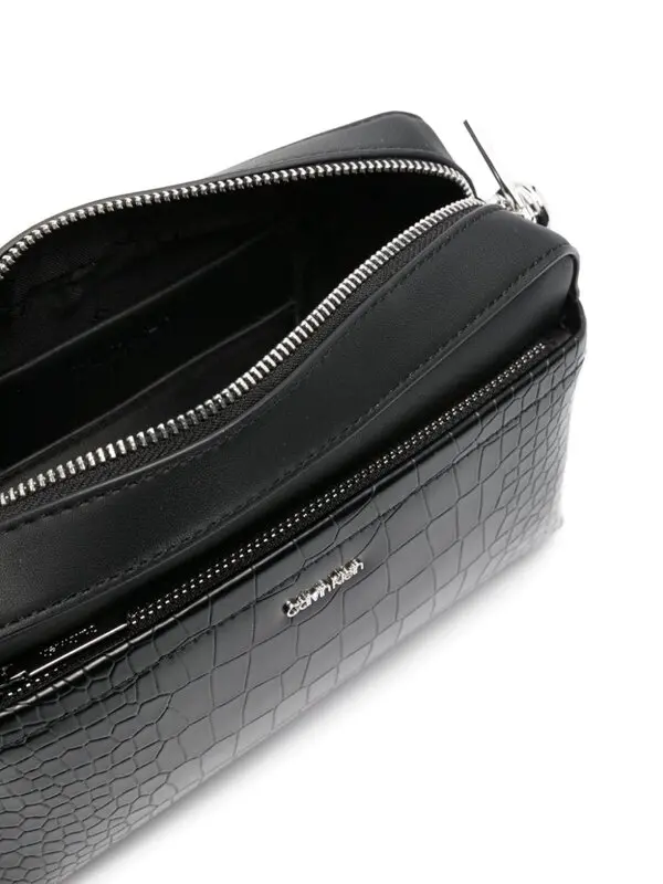 Calvin Klein Embossed Crocodile-effect Logo Plaque Shoulder Bag