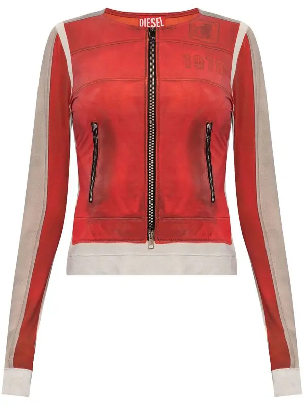DIESEL® Faux Jacket Long-sleeve Top - Red