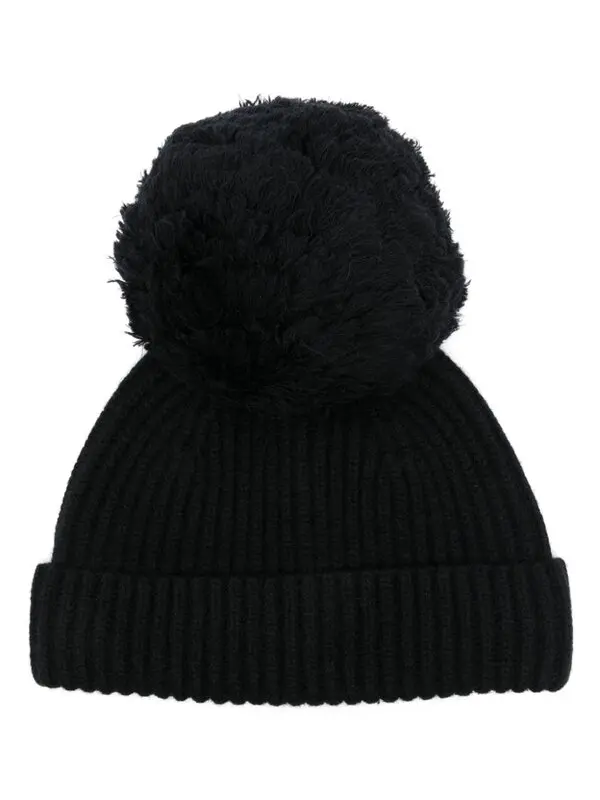 JEAN PAUL GAULTIER Pompom Embellished Beanie - Black