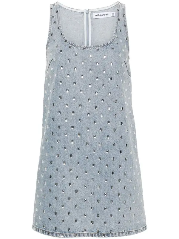 knee length dresses for ladies Self-Portrait Denim Mini Dress main image 1