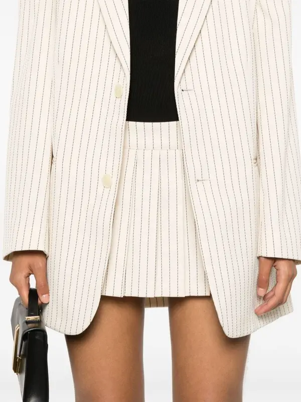 THE FRANKIE SHOP Blake Pinstripe Pleated Miniskirt