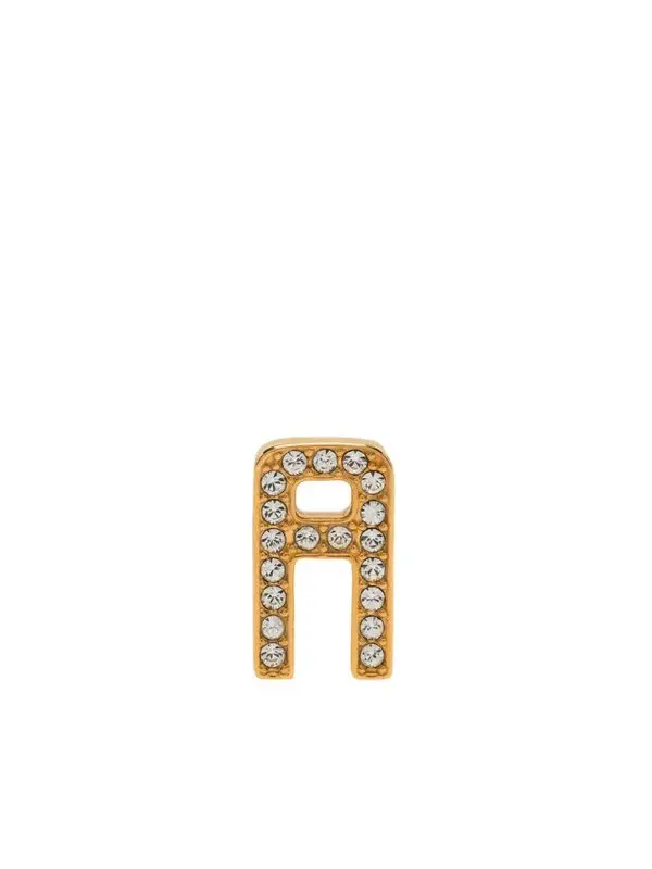 AMBUSH Crystal-embellished Logo Earring - Gold