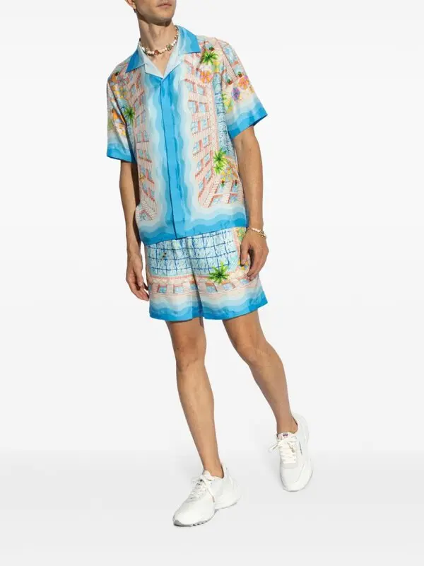 Casablanca Le Plongeon Silk Shorts