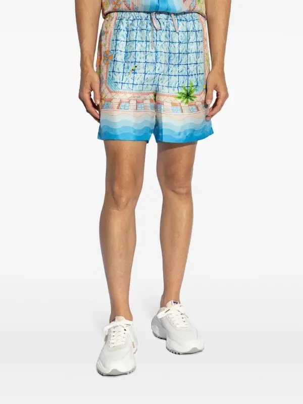Casablanca Le Plongeon Silk Shorts