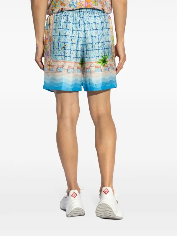 Casablanca Le Plongeon Silk Shorts
