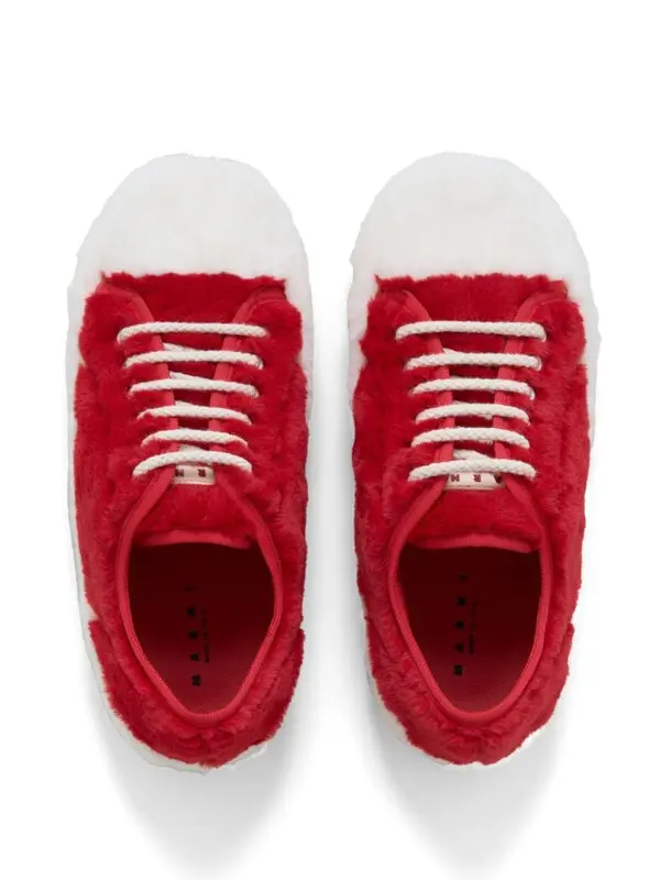 Marni Two-tone Faux-fur Sneakers