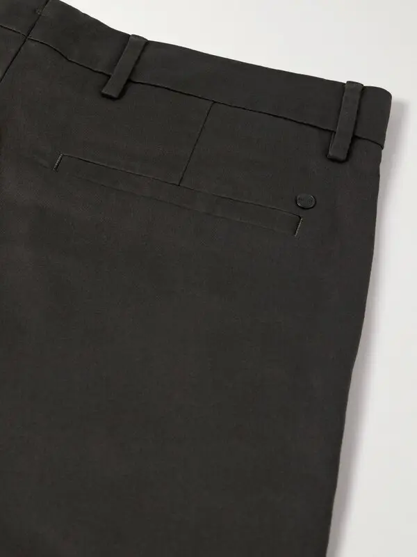 Nn07 Theo 1420 Tapered Organic Cotton-blend Twill Chinos - Green