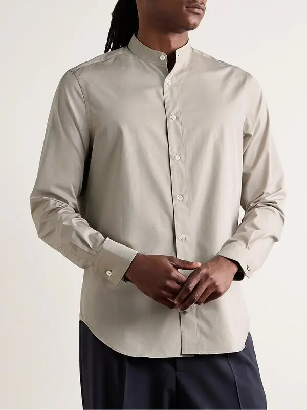 Paul Smith Grandad-collar Cotton-poplin Shirt