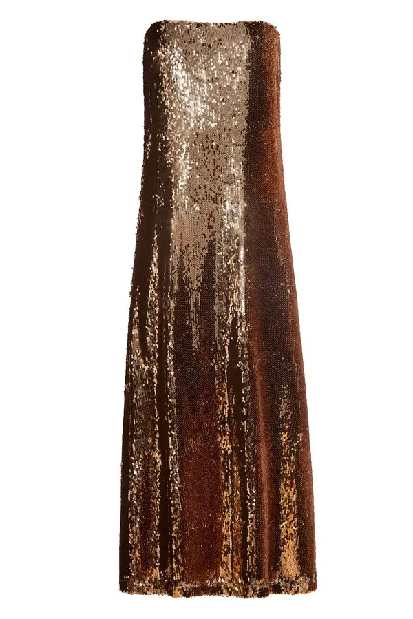 Marie Oliver Nalonie Sequin Dress - Taupe | Editorialist