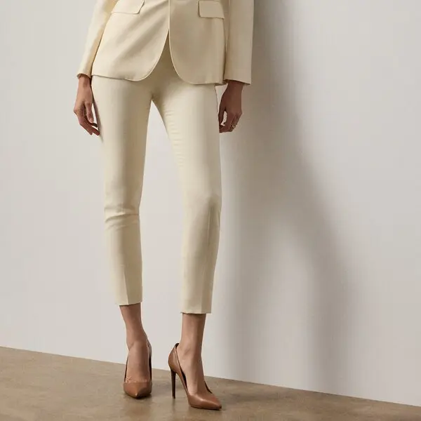Ralph Lauren Annie Wool Crepe Pant - Cream