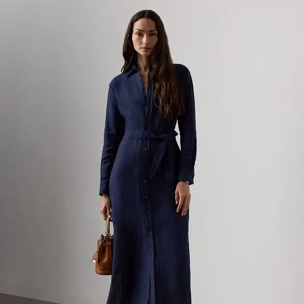 Ralph Lauren Vicki Linen Shirt Dress - Lux Navy