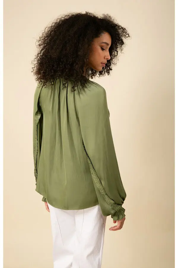 Hale Bob Remington Pleated Top - Green