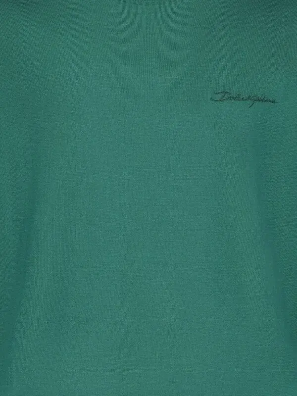 Dolce & Gabbana Logo-embroidered Silk Sweater - Green