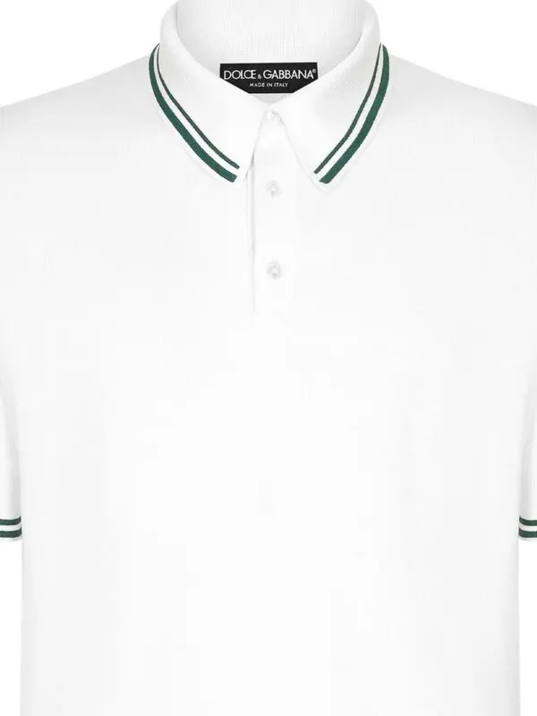Dolce & Gabbana Striped-border Silk Polo Shirt