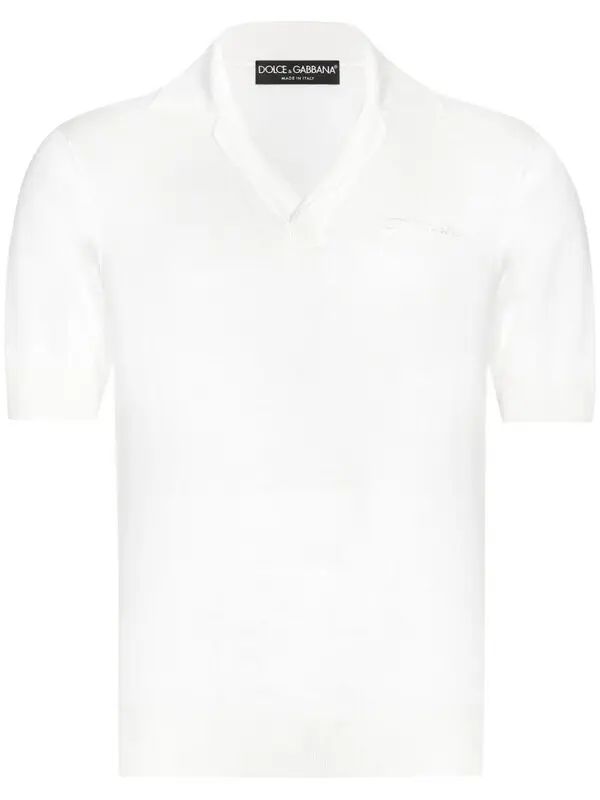Dolce & Gabbana Logo-embroidered Silk Polo Shirt