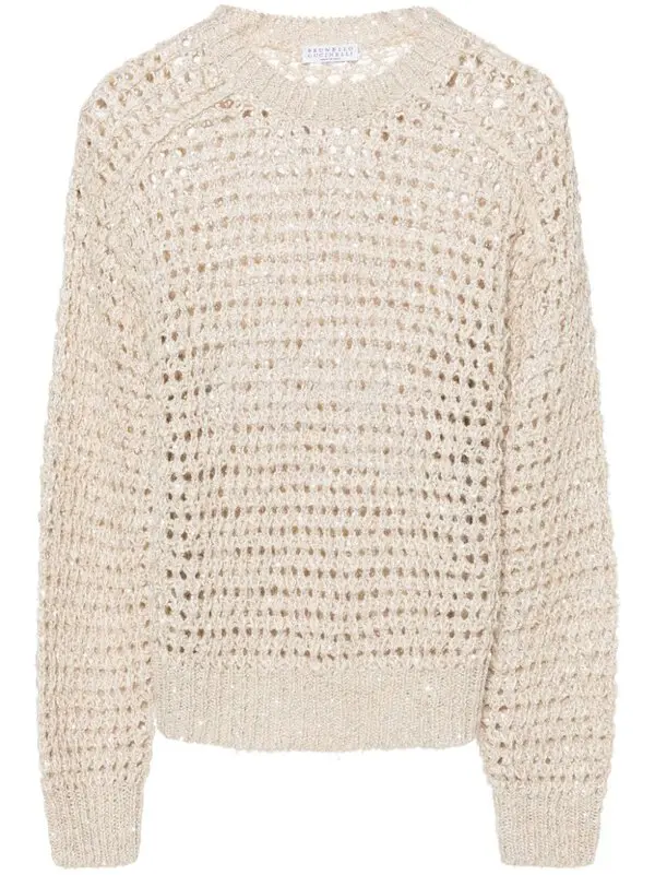 Brunello Cucinelli Sequined Open-knit Jumper