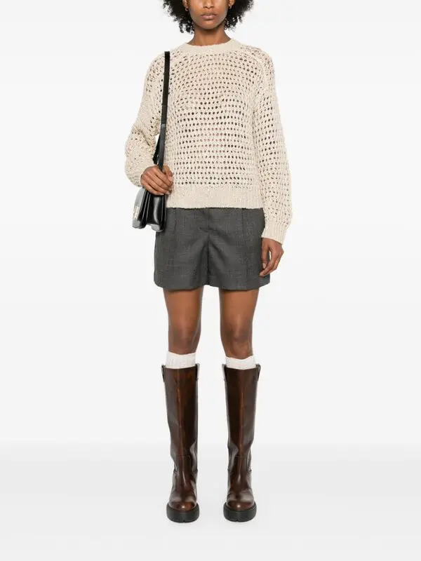 Brunello Cucinelli Sequined Open-knit Jumper