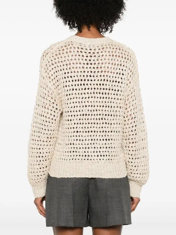Brunello Cucinelli Sequined Open-knit Jumper