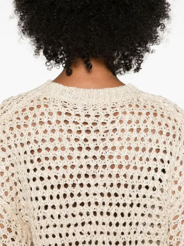 Brunello Cucinelli Sequined Open-knit Jumper