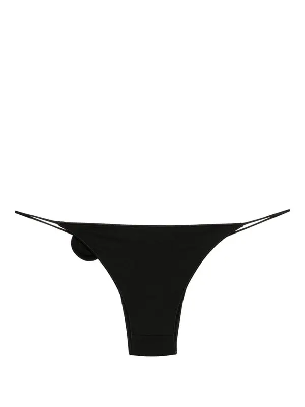 LA REVECHE Ashar Floral-appliqué Bikini Bottom - Black