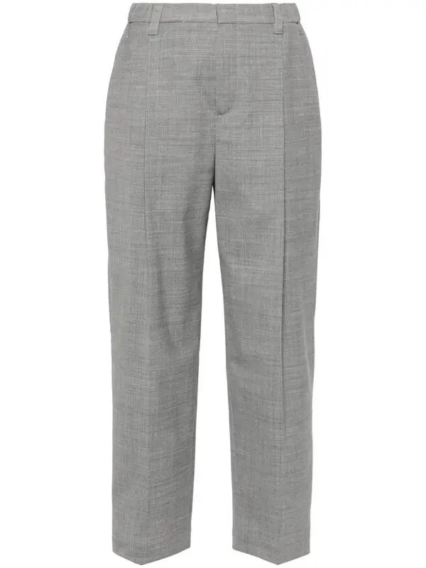 Brunello Cucinelli Tailored Virgin Wool-blend Cropped Trousers