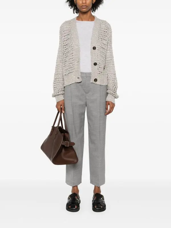 Brunello Cucinelli Tailored Virgin Wool-blend Cropped Trousers